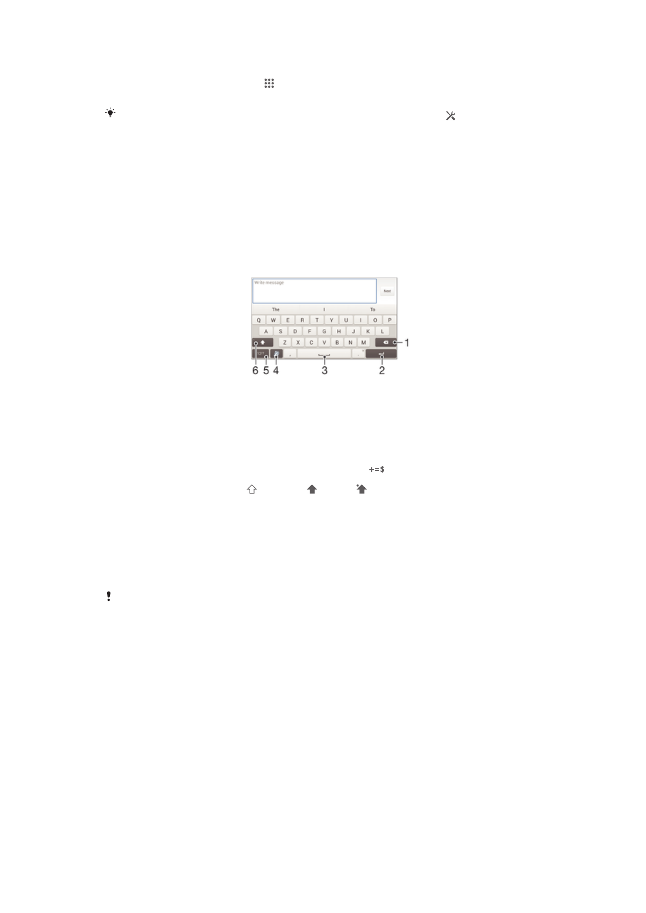 On-screen keyboard - Sony Xperia SP