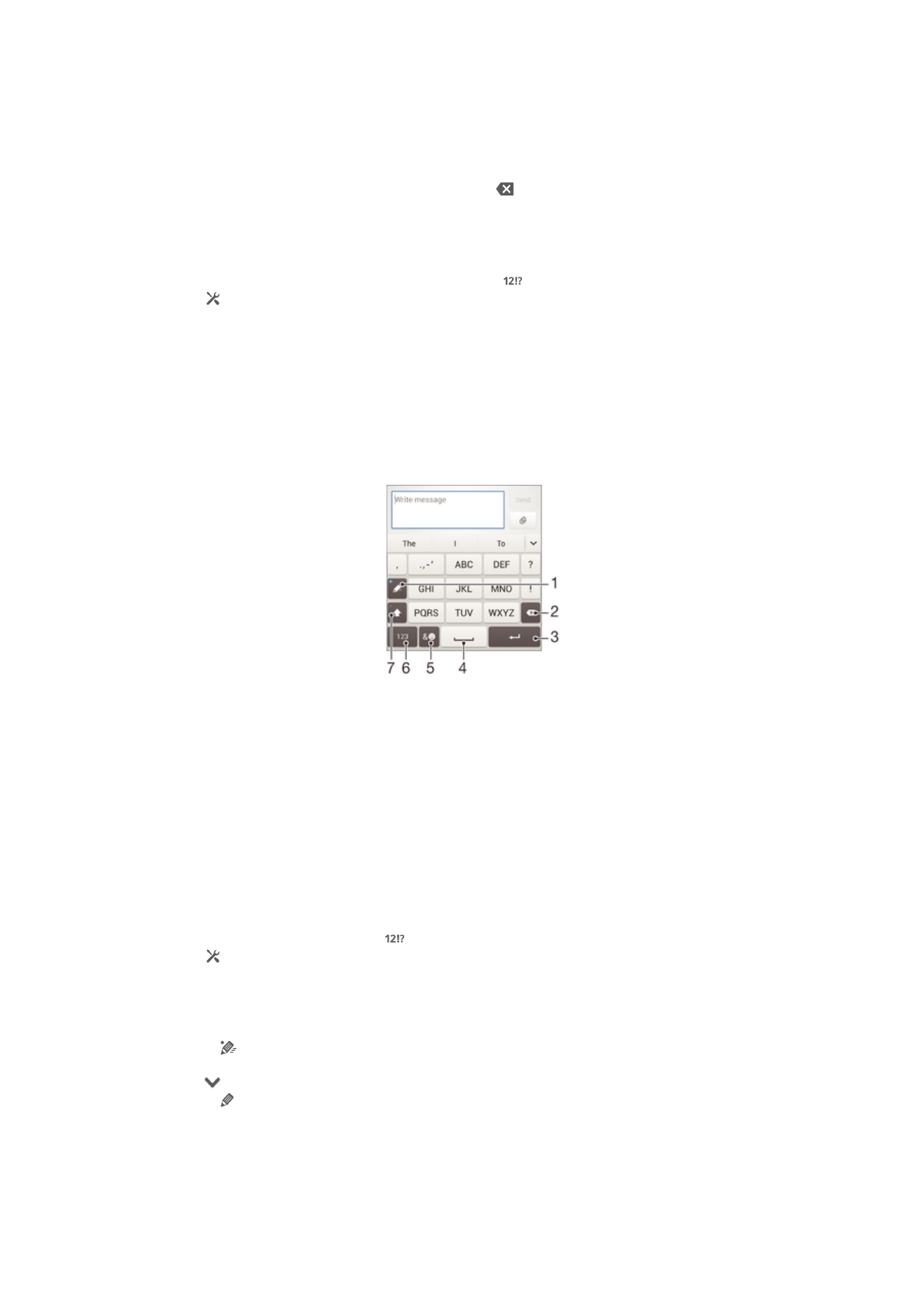 On-screen keyboard - Sony Xperia SP