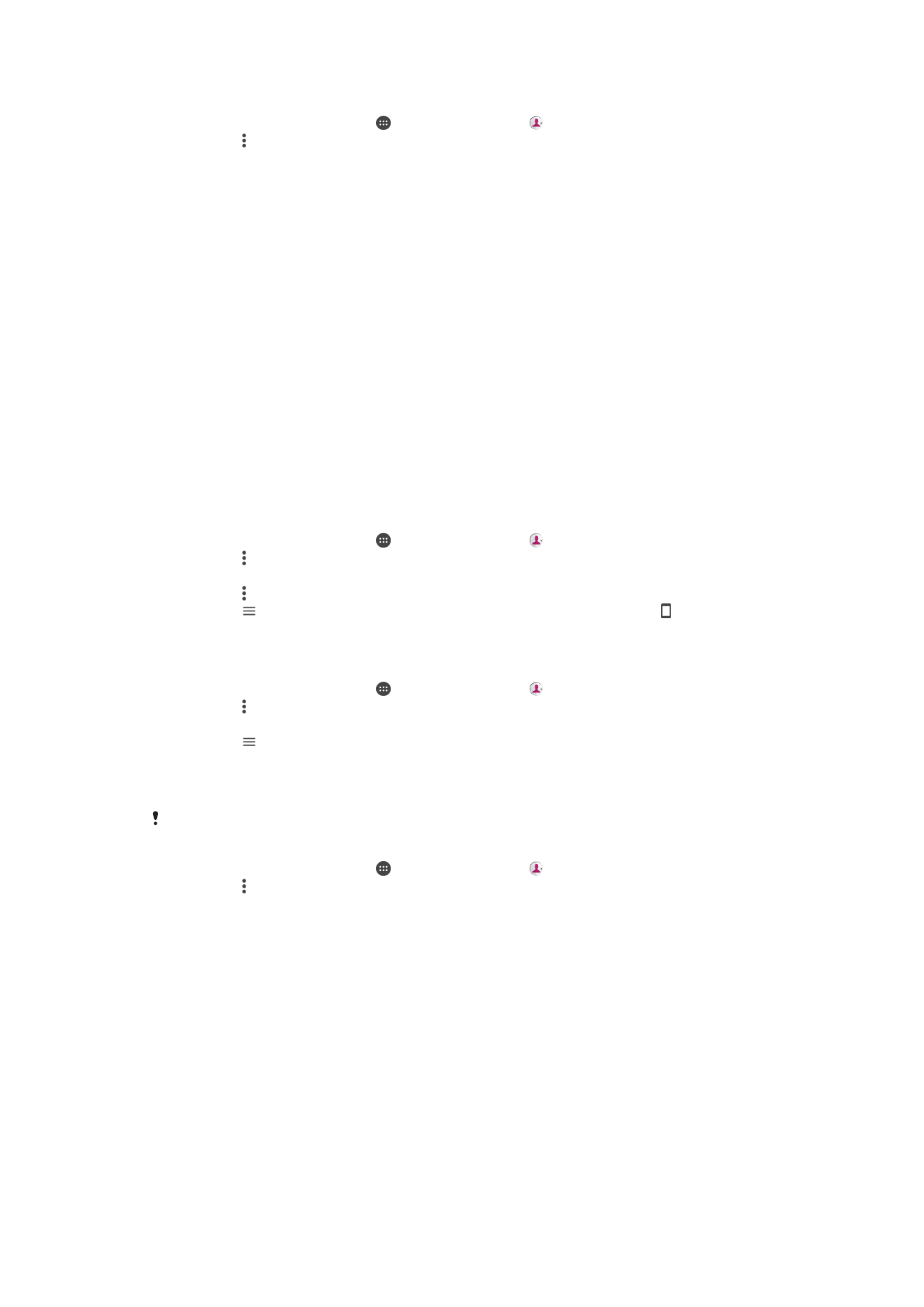 Създаване на резервни копия на контактите - Sony Xperia XA1